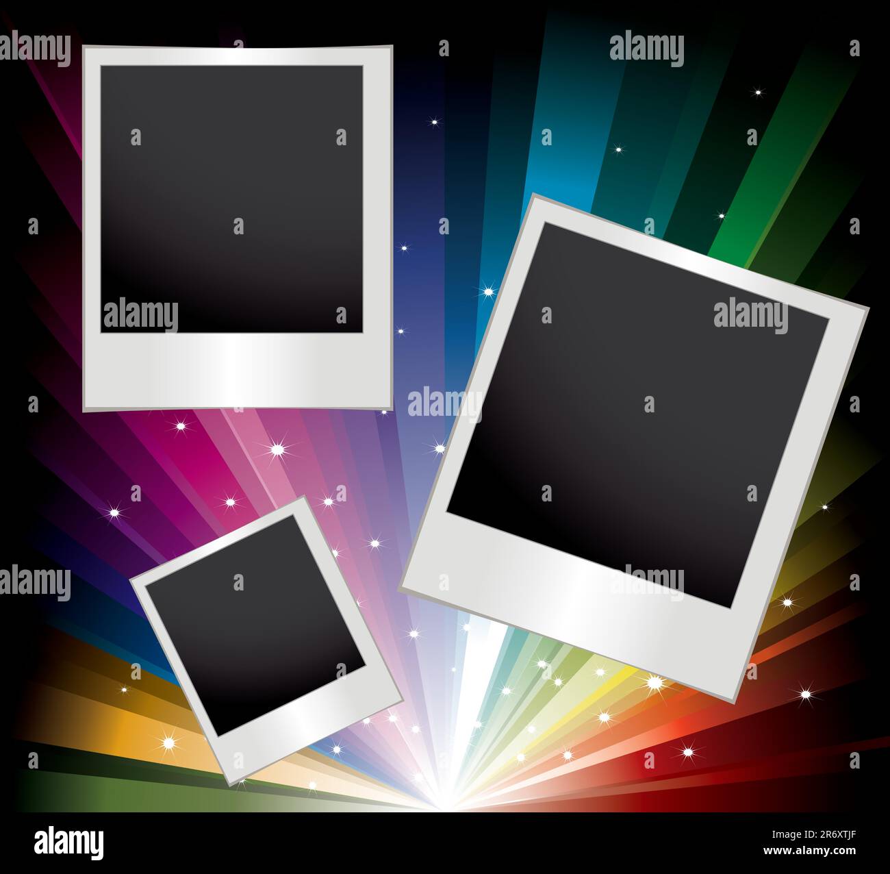 Vector set of blank printed photos on rainbow Stock Vector Image & Art ...