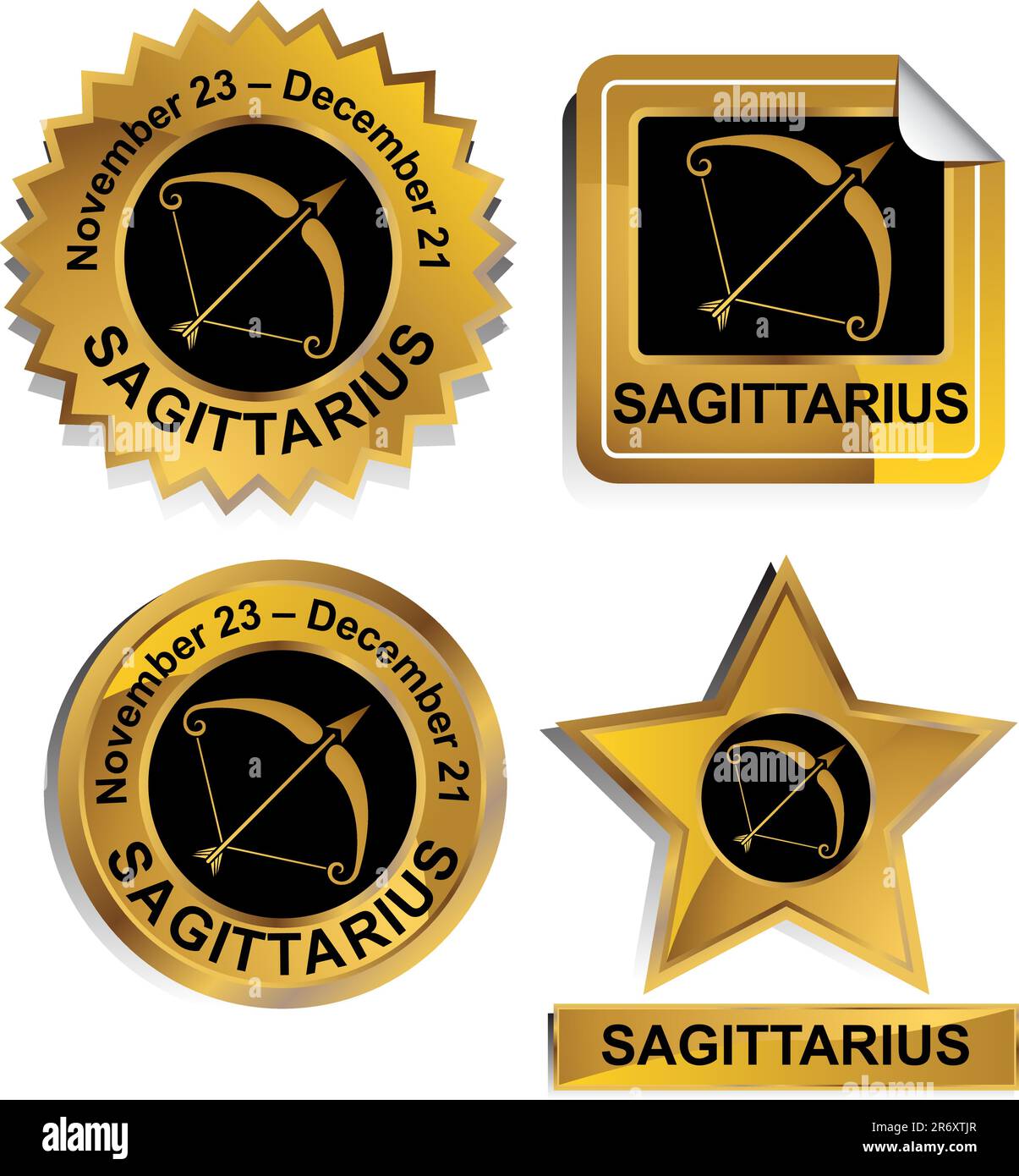 Set of 4 3D zodiac sign buttons - sagittarius Stock Vector Image & Art ...