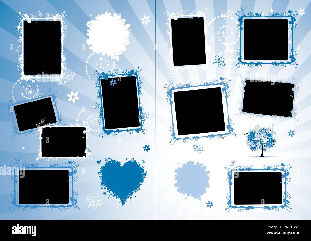 Photo album design page. Insert your photo into frames Stock Vector ...