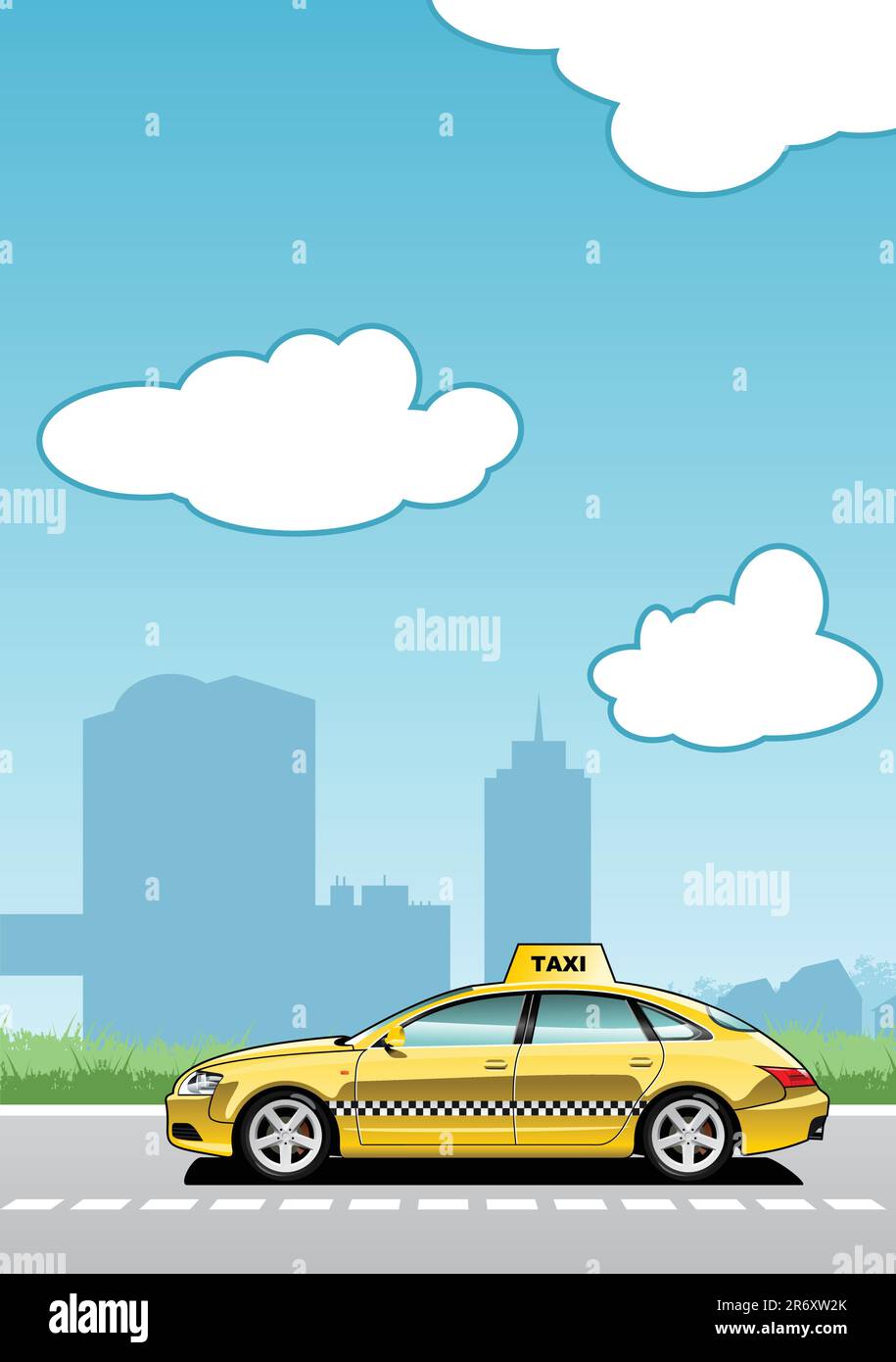 A Vector .eps 8 illustration of taxi. Simple gradients only - no ...