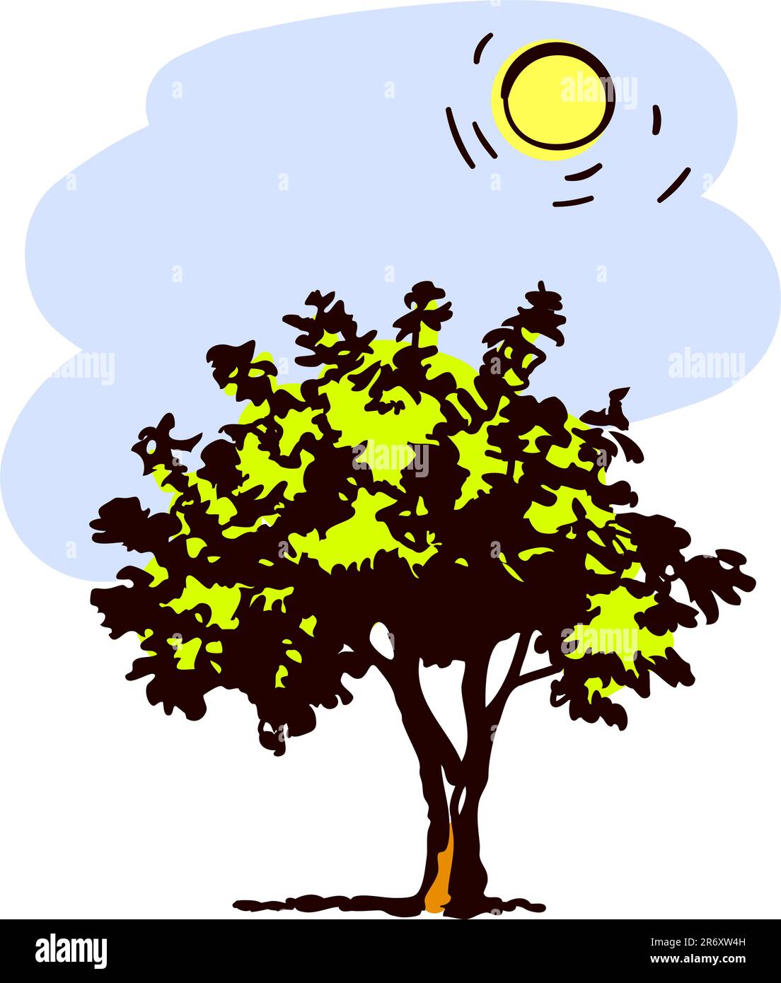 tree and sun Stock Vector Image & Art - Alamy