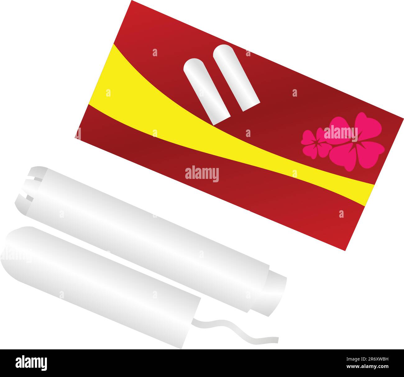 Realistic illustration packing of tampons is isolated on white ...