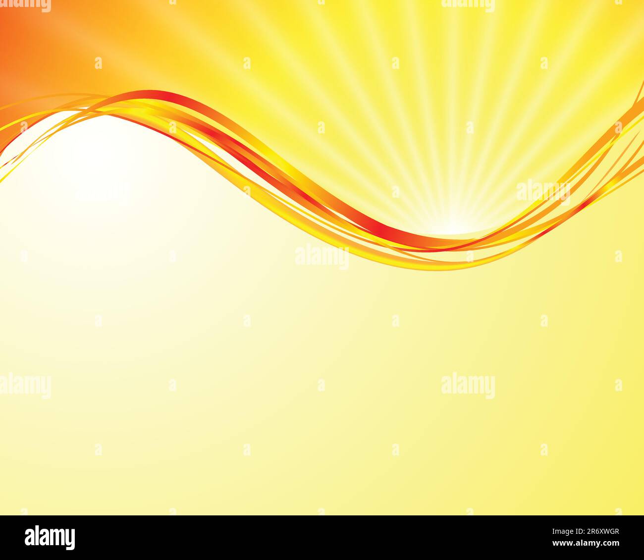 vector sun on yellow background with orange rays Stock Vector Image ...