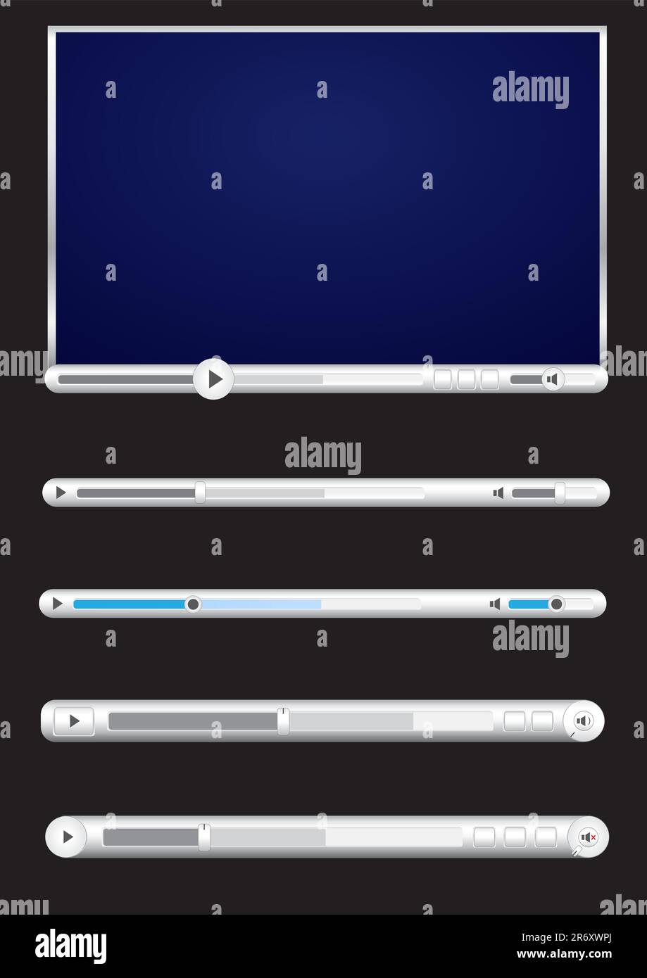 Browser video player on the black background Stock Vector Image & Art ...