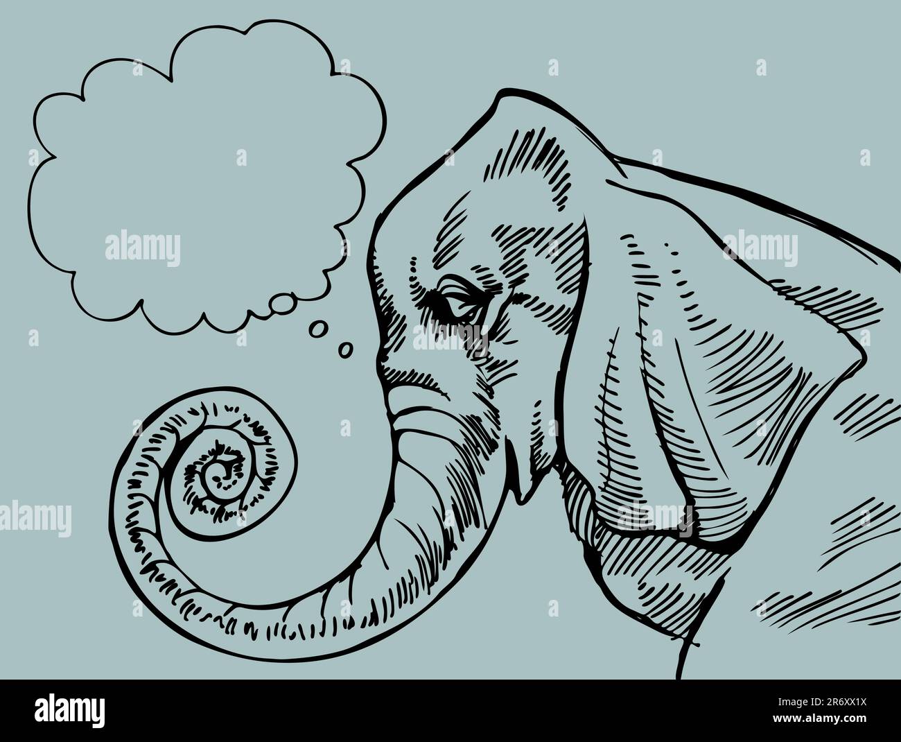 A hand drawn sketch of a thinking elephant Stock Vector Image & Art - Alamy