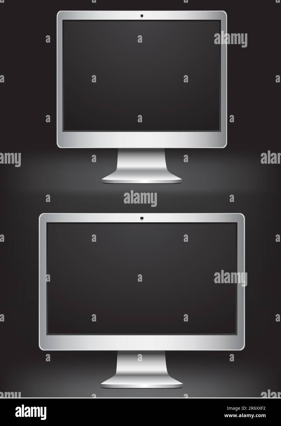 Modern monitors on a black background Stock Vector Image & Art - Alamy