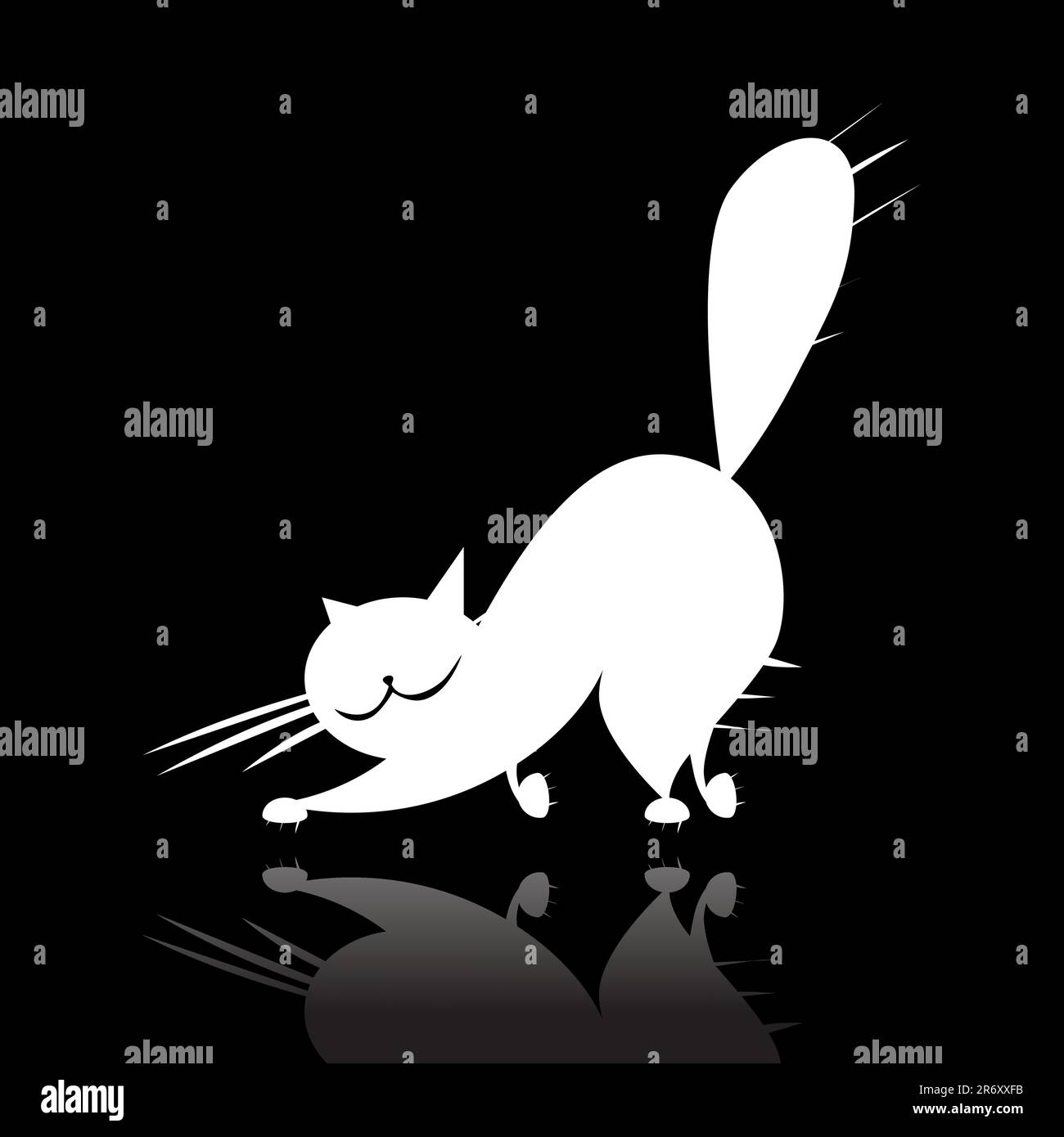 Black white picture cat Stock Vector Images - Alamy