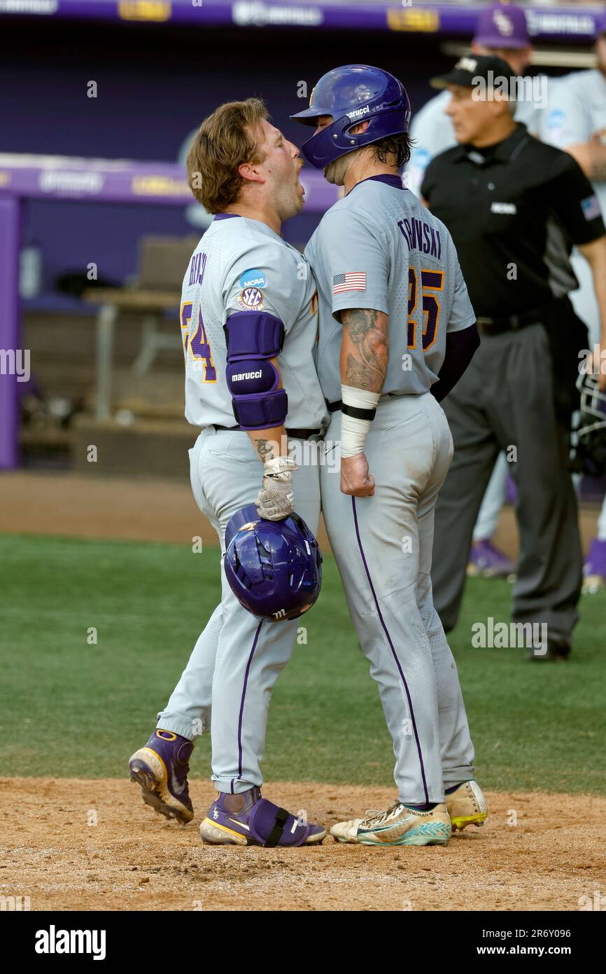 LSU first baseman Cade Beloso celebrates with LSU catcher Hayden ...