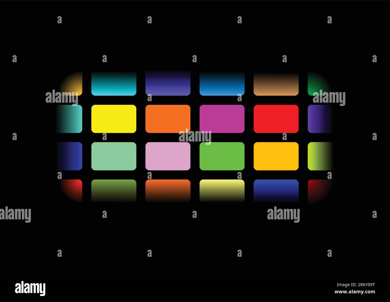 Abstract multi-coloured background: bright sparks on the black Stock ...