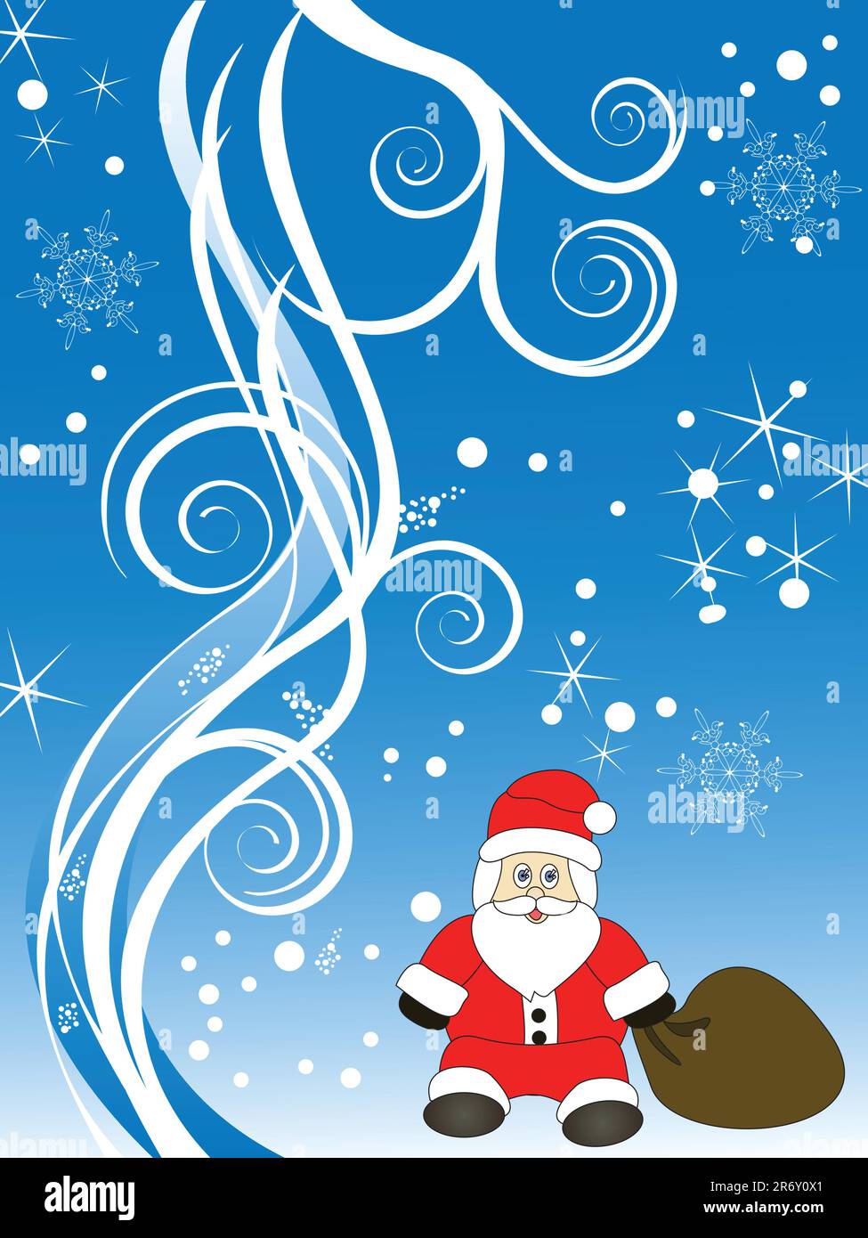 illustration of santa claus on a winter background Stock Vector Image ...