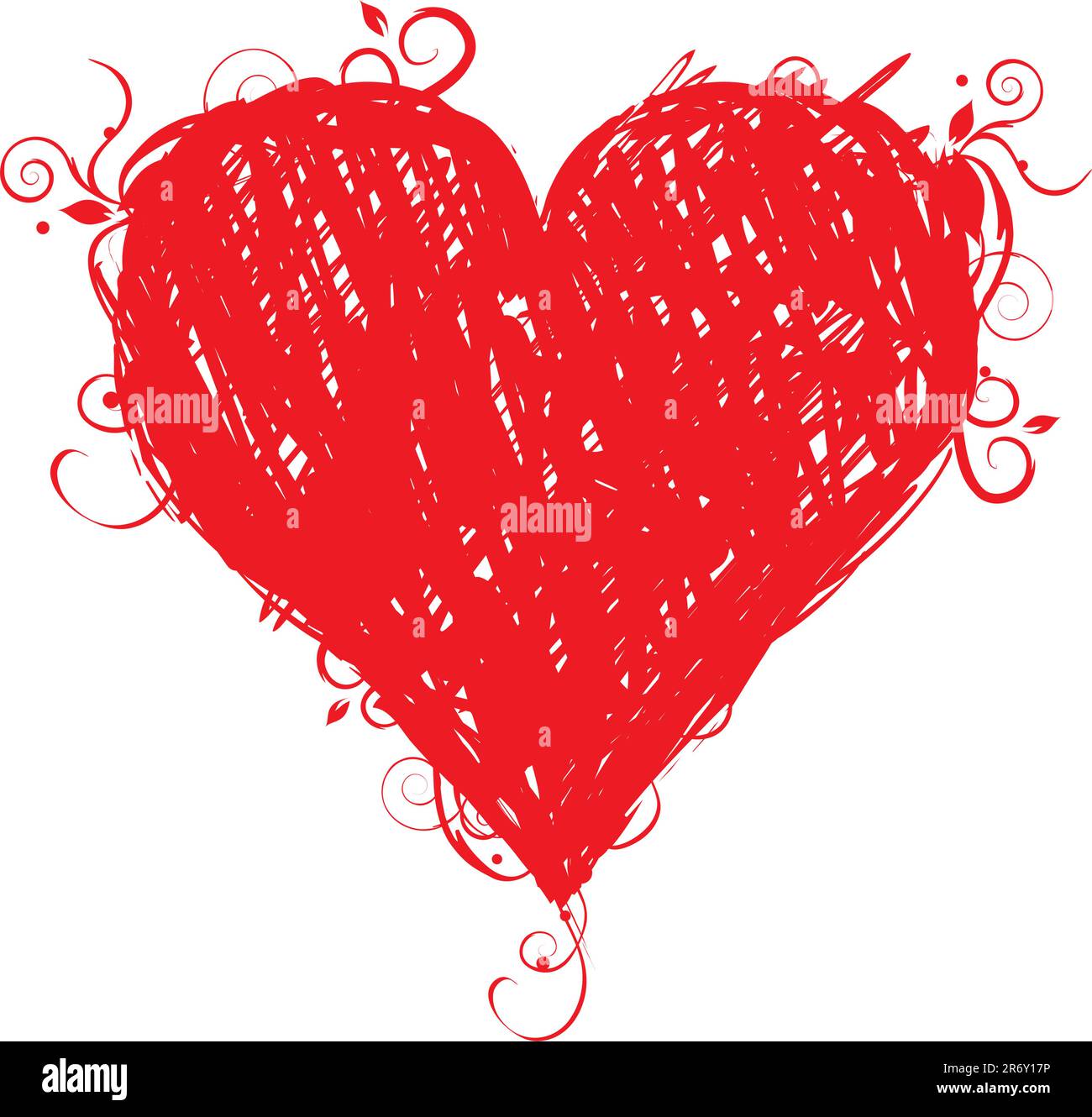 Sketch heart shape red for your design Stock Vector Image & Art - Alamy