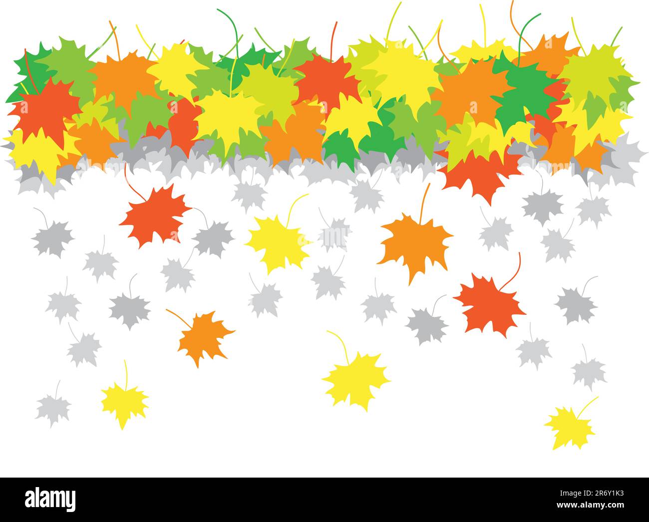 falling maple leaves on the white background Stock Vector Image & Art ...