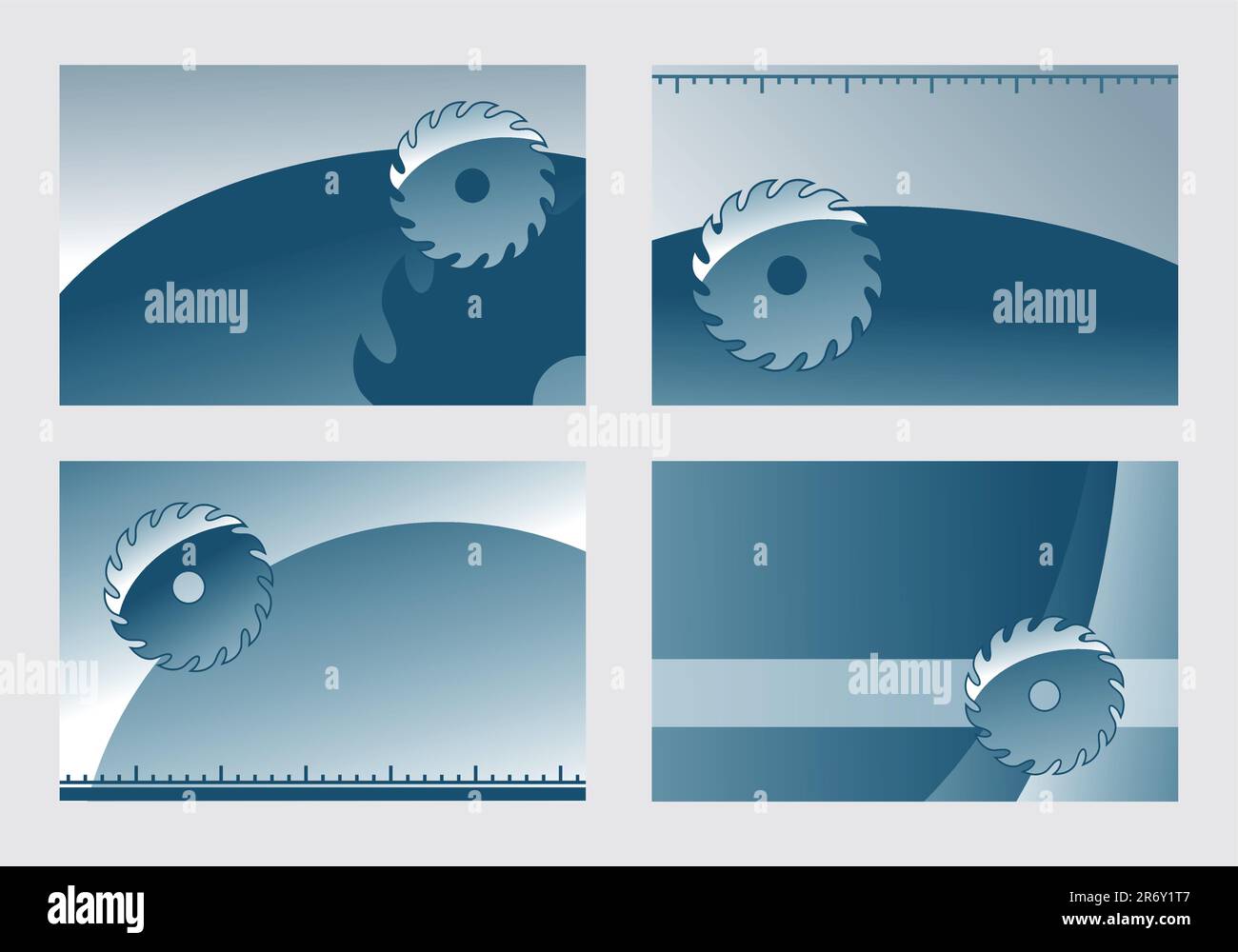 four backgrounds for business cards with saw blade Stock Vector Image ...
