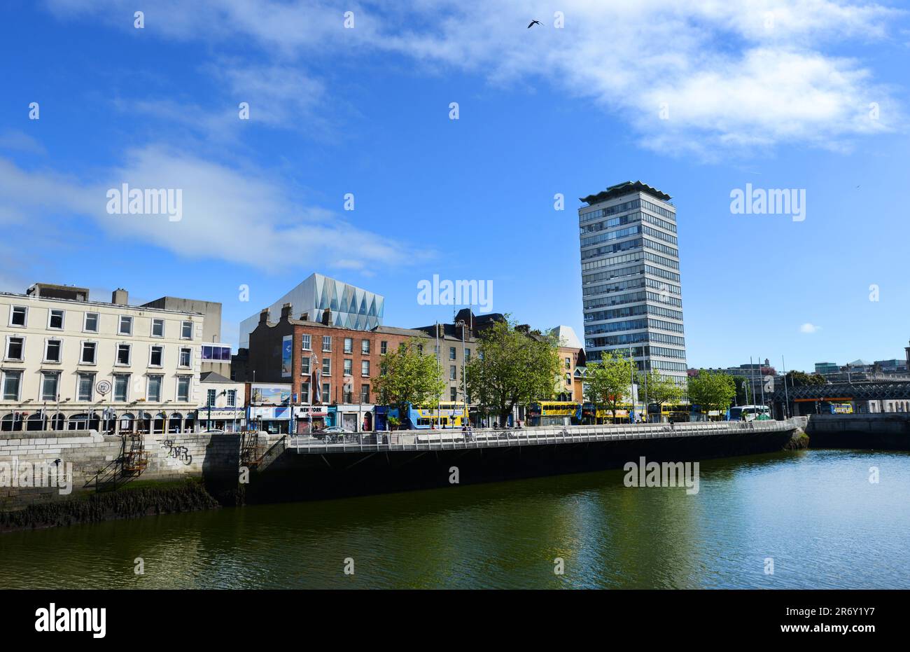 Eden's Quay and the Liberty Hall building in Dublin, Ireland Stock ...