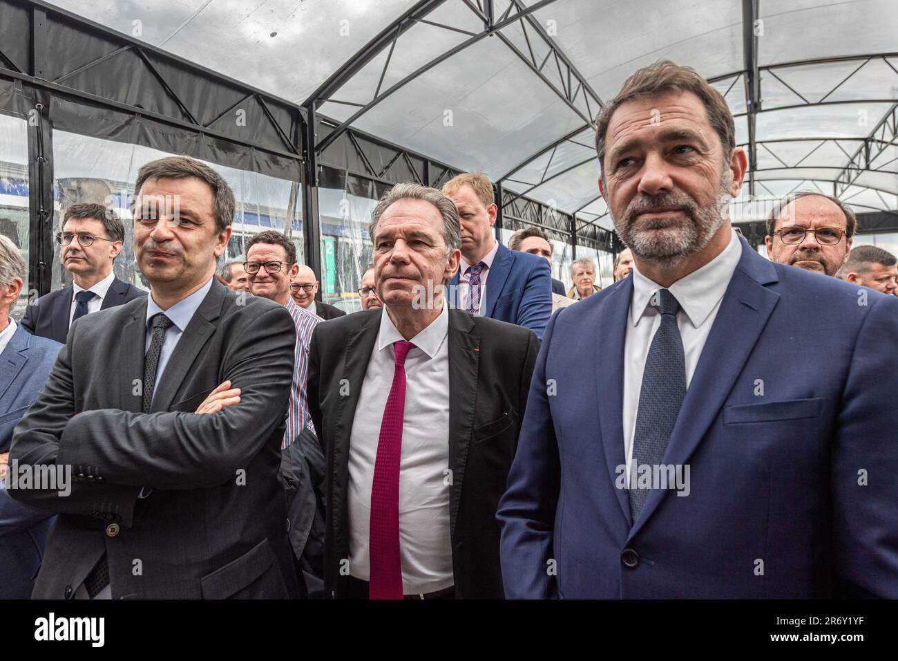 (from L to R): Luc Remont (EDF Chairman), Renaud Muselier and ...