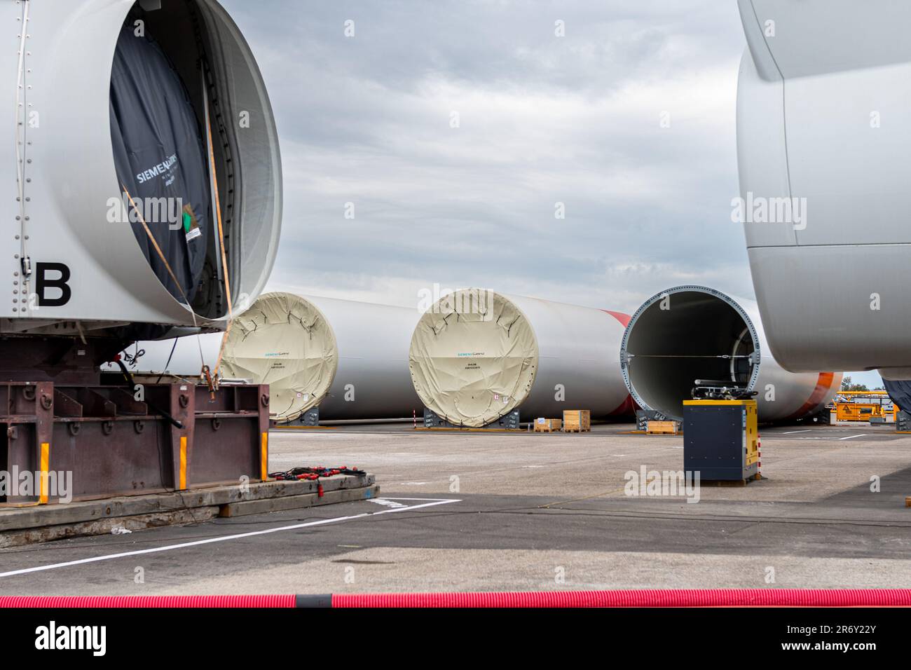 View of the parts used to make the wind turbines at the Provence Grand ...