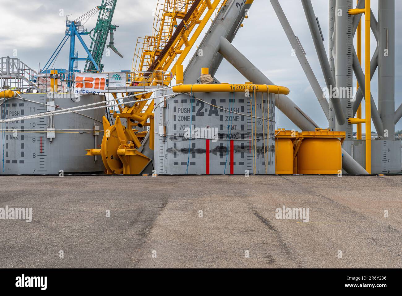 View of the float at the Provence Grand-Large floating offshore wind ...