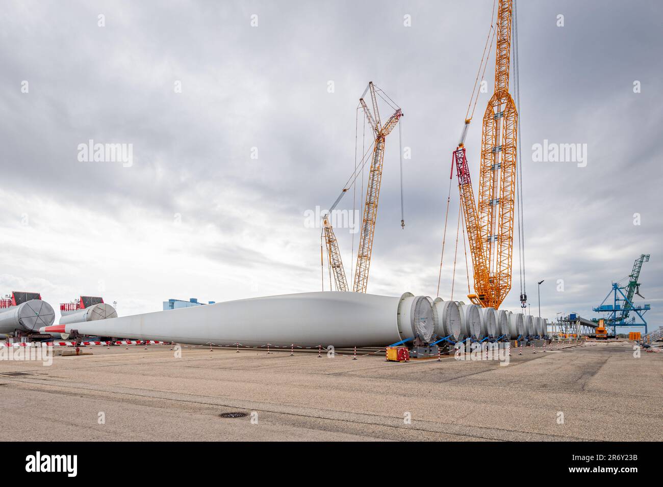 View of the blades at the Provence Grand-Large floating offshore wind ...