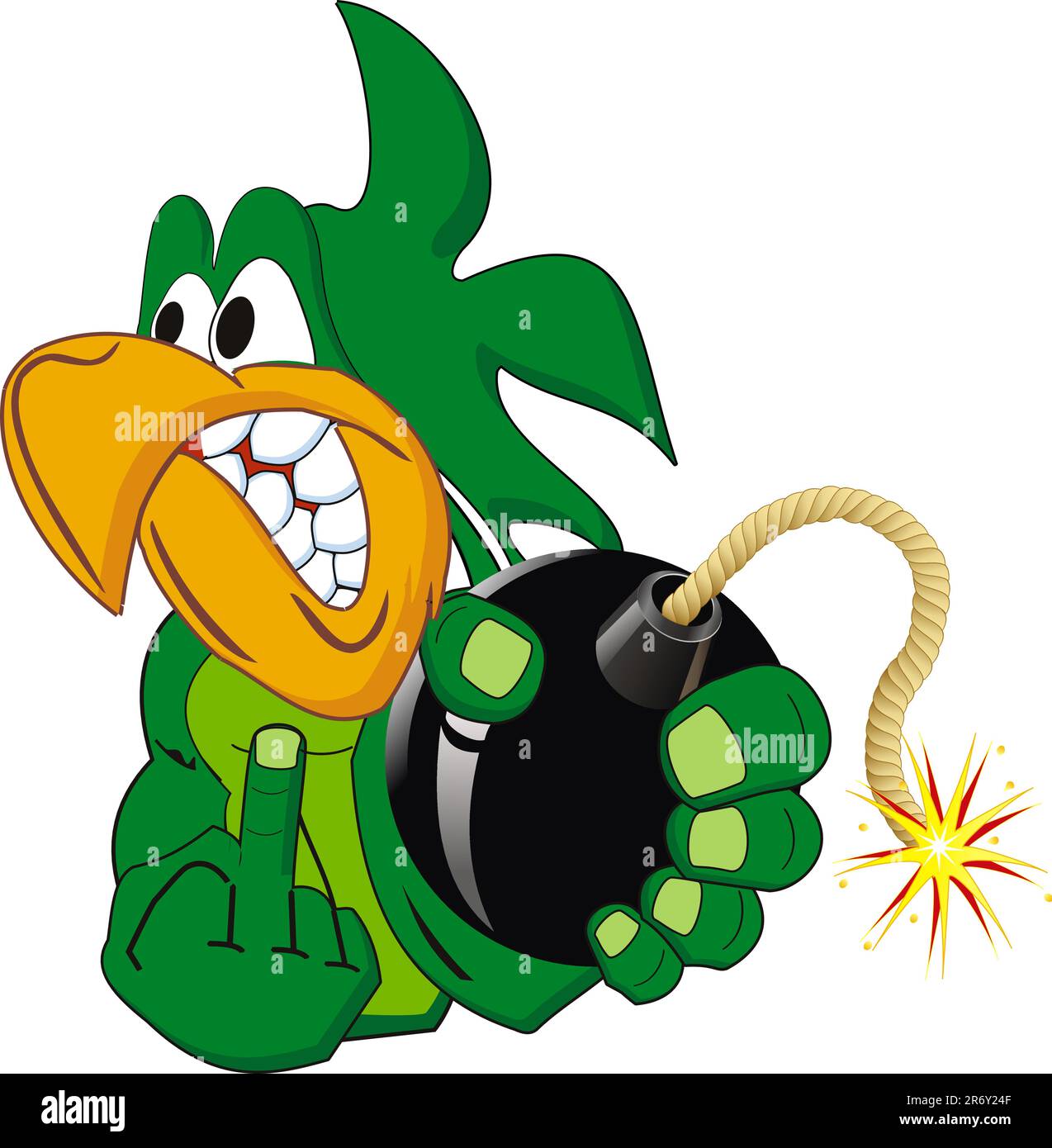 angry parrot cartoon isolated with bomb Stock Vector Image & Art - Alamy