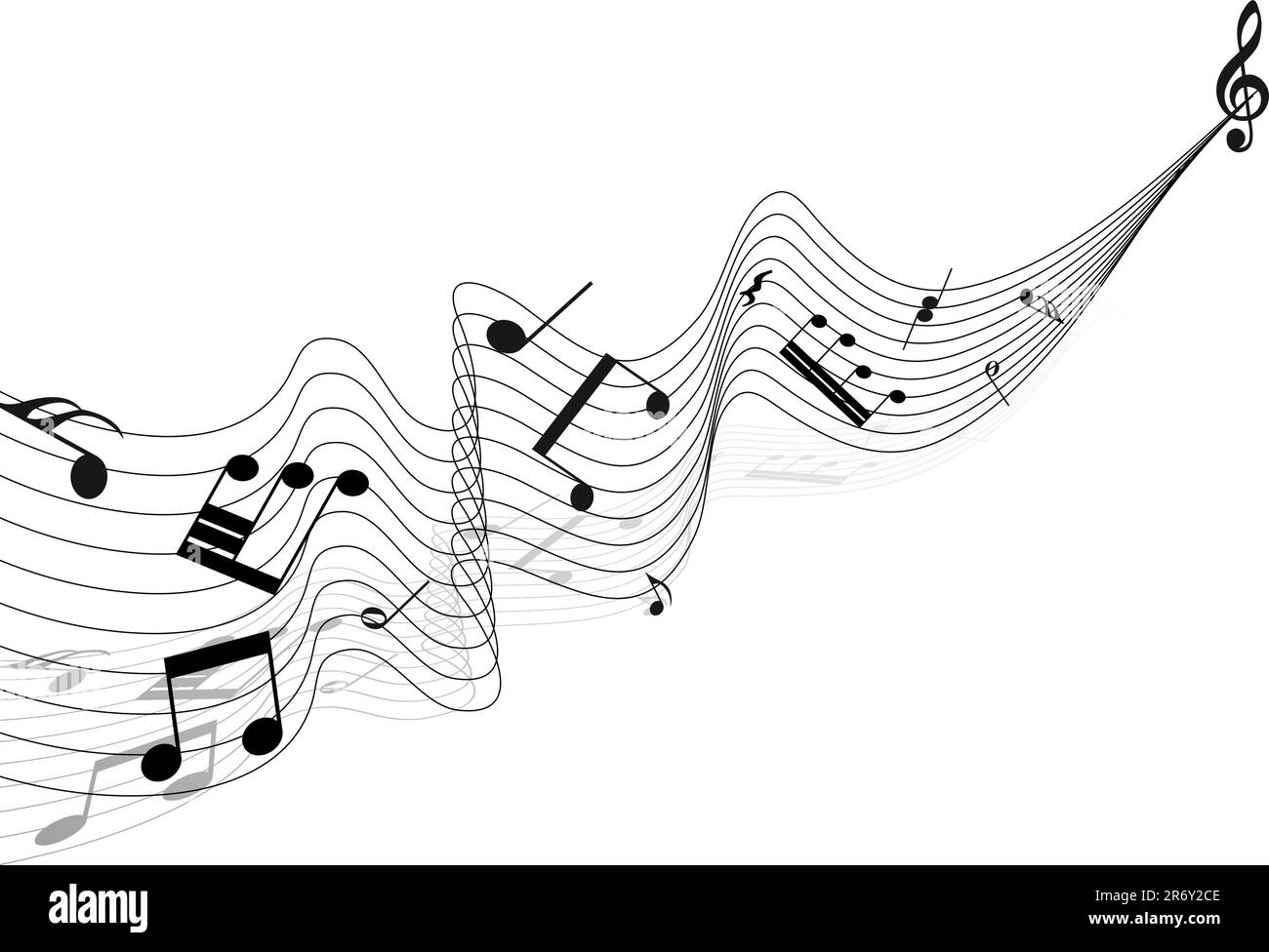 Vector musical notes staff background for design use Stock Vector Image ...