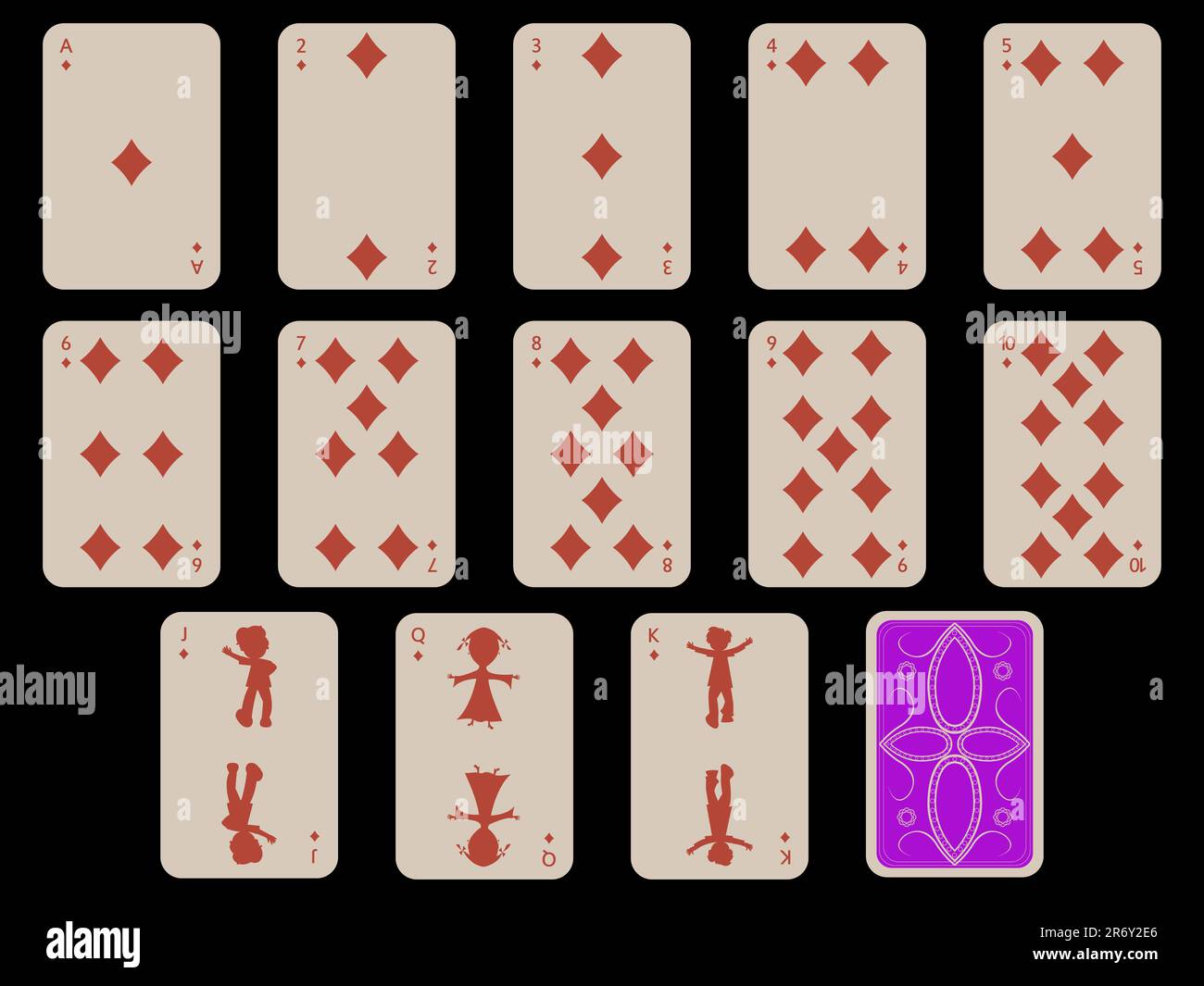 kids playing cards - diamonds, abstract vector art illustration Stock ...