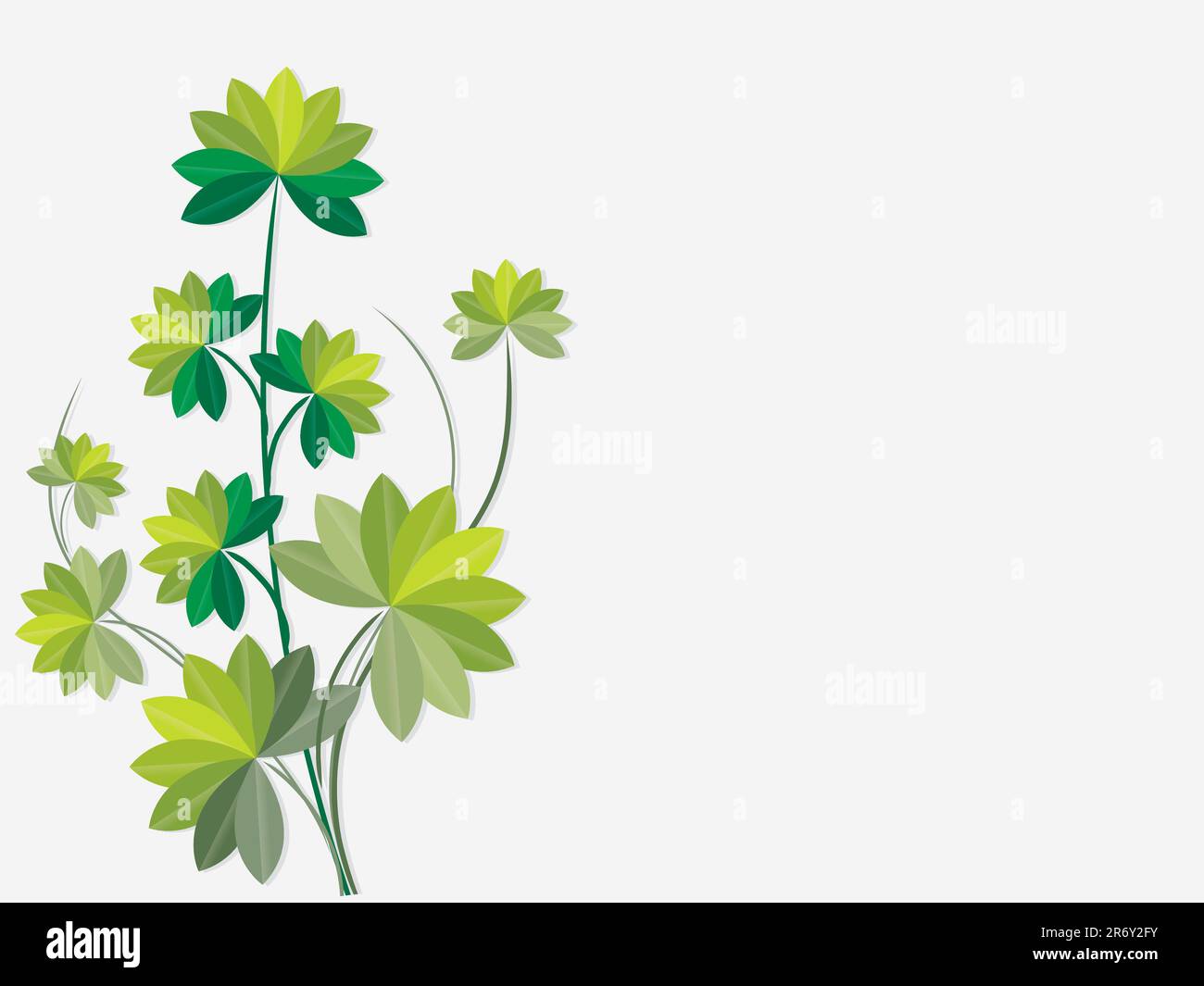 Delicate illustration of lush green plant Stock Vector Images - Alamy