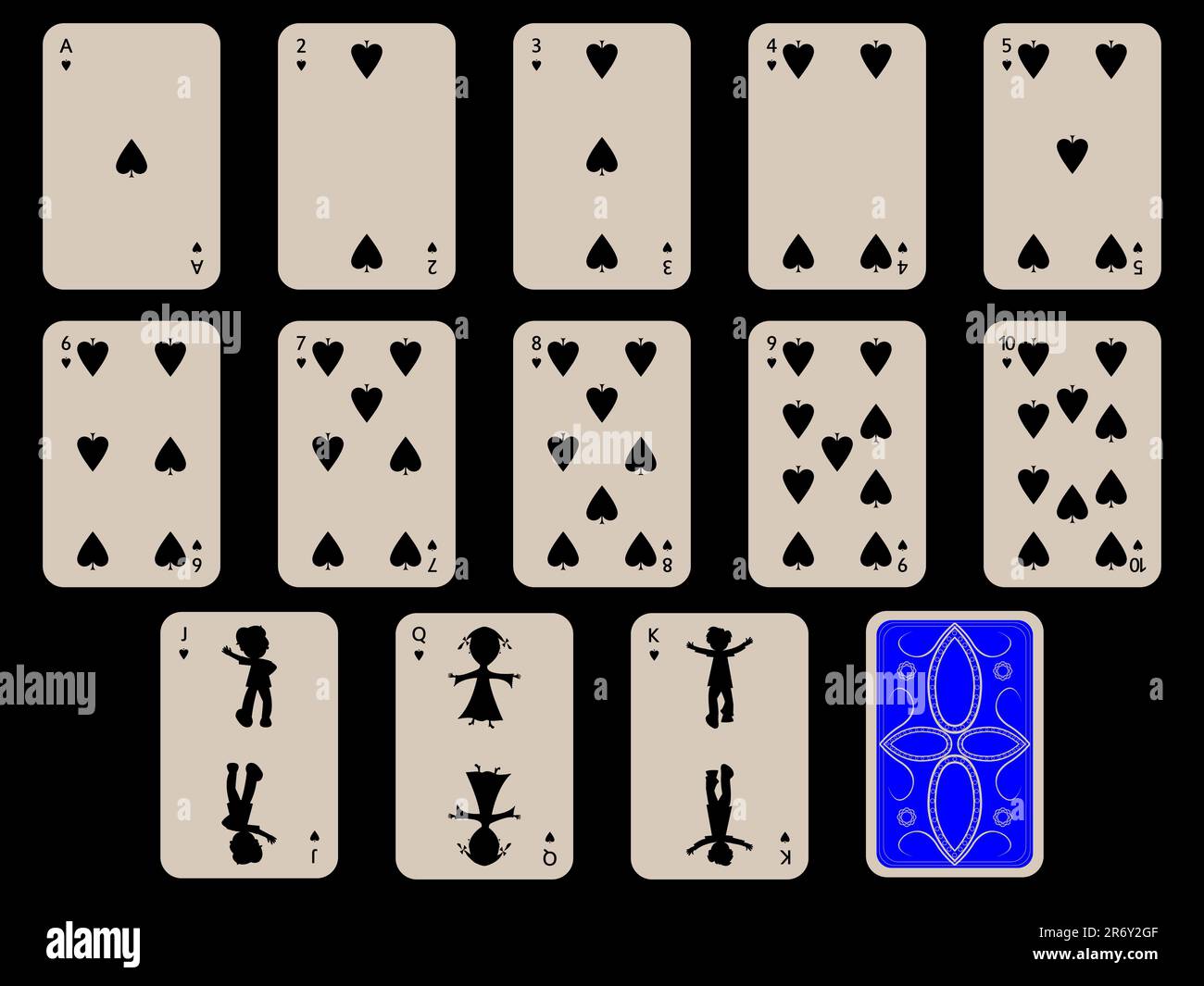 Playing card king queen jack spades hi-res stock photography and images ...