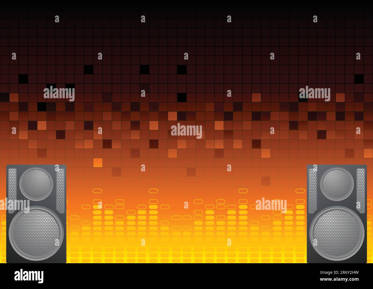 Abstract musical background with equalizer and loudspeakers Stock ...