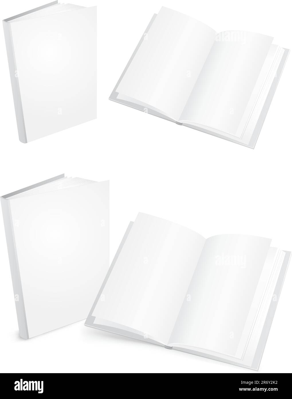3d white books isolated on the white background Stock Vector Image ...