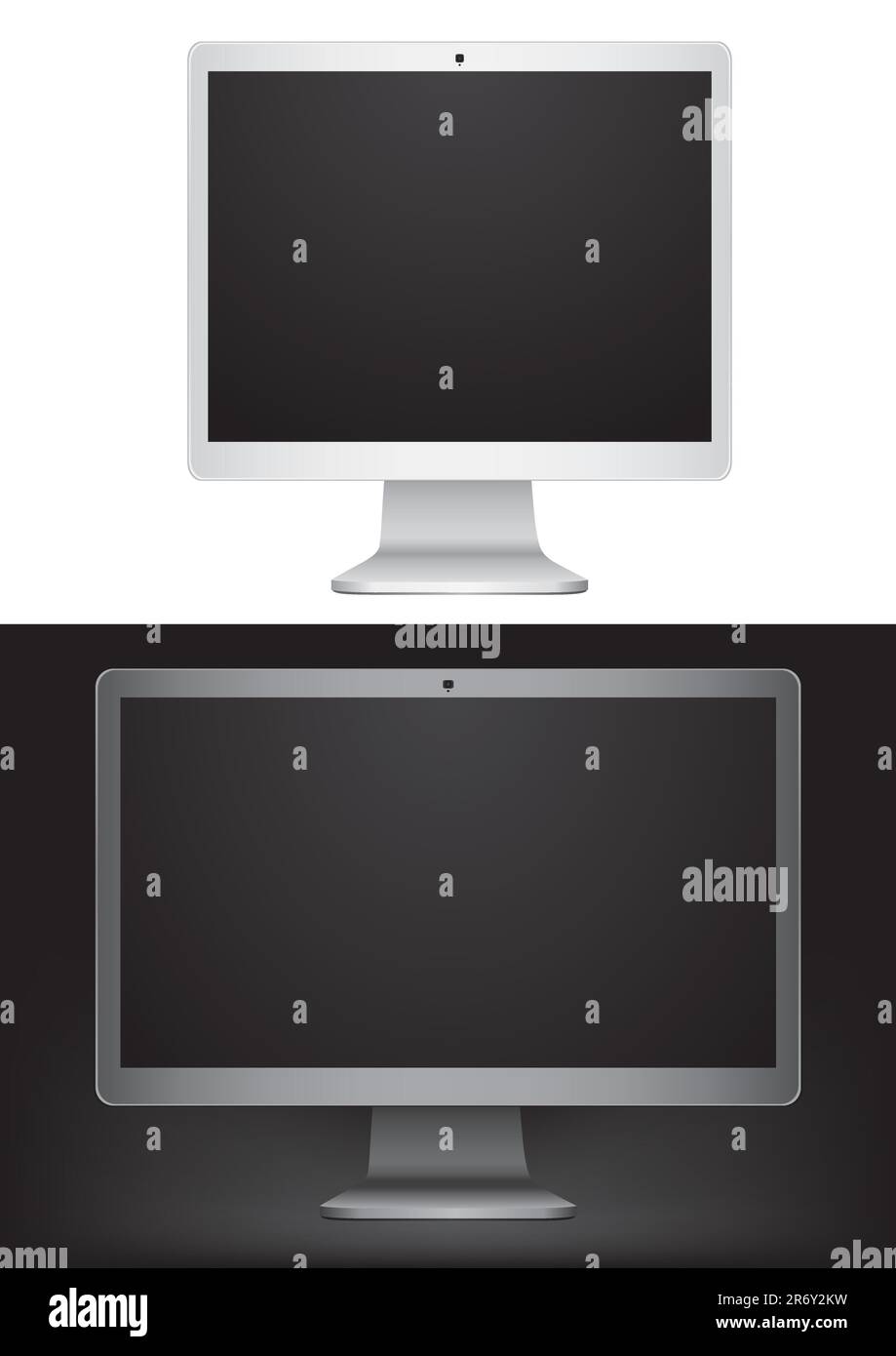 Modern black monitors on a black and white background Stock Vector Image & Art - Alamy