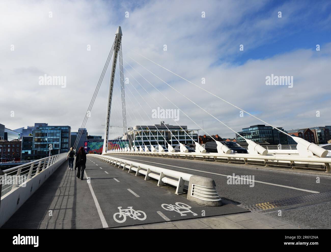 The Samuel Beckett Bridge over the River Liffey in Dublin, Ireland ...