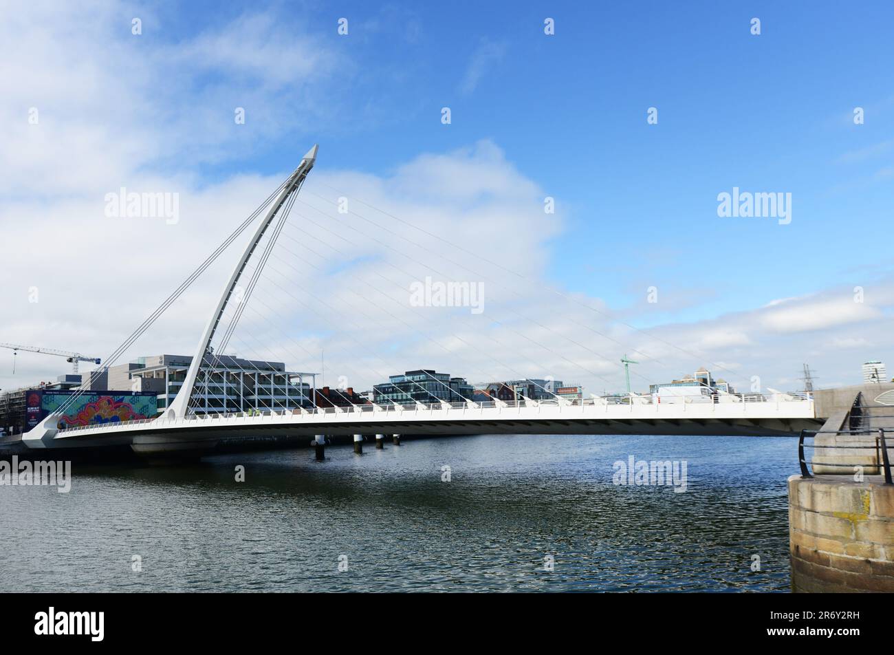 The Samuel Beckett Bridge over the River Liffey in Dublin, Ireland ...