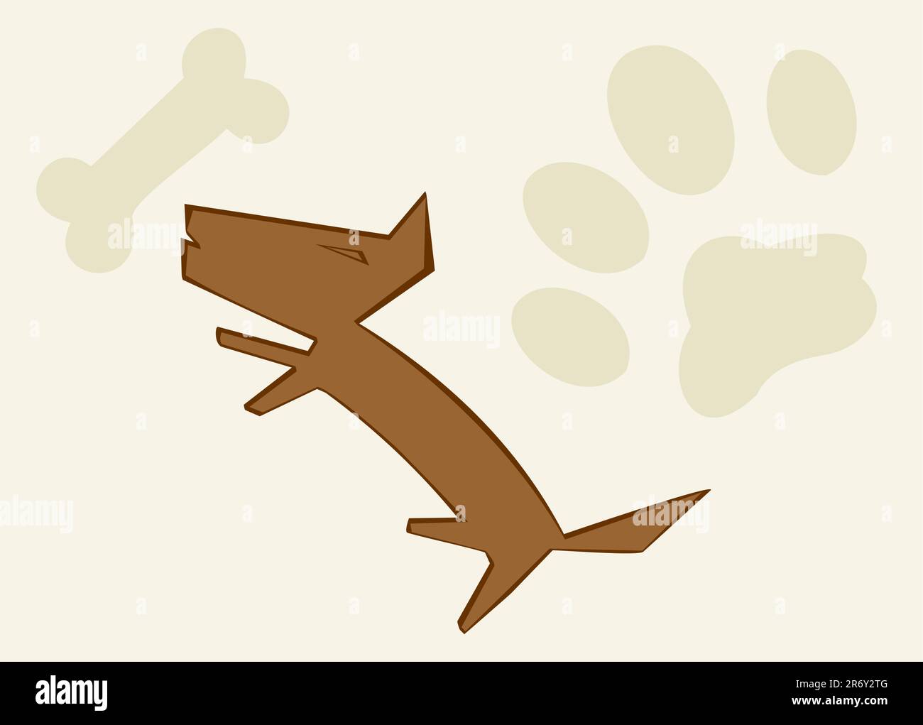 Dog and trace and bone - vector Stock Vector Image & Art - Alamy
