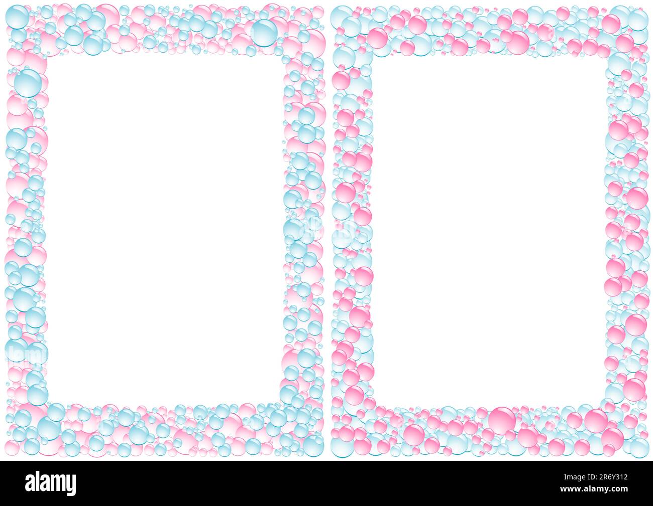 Pink and blue square drops framework on the white background Stock ...