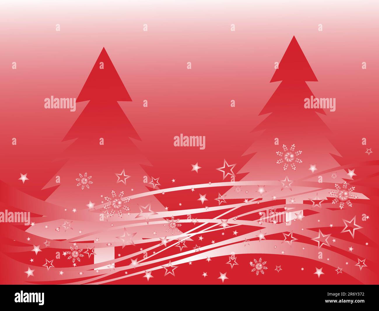 vector illustration of a red christmas background with trees Stock ...