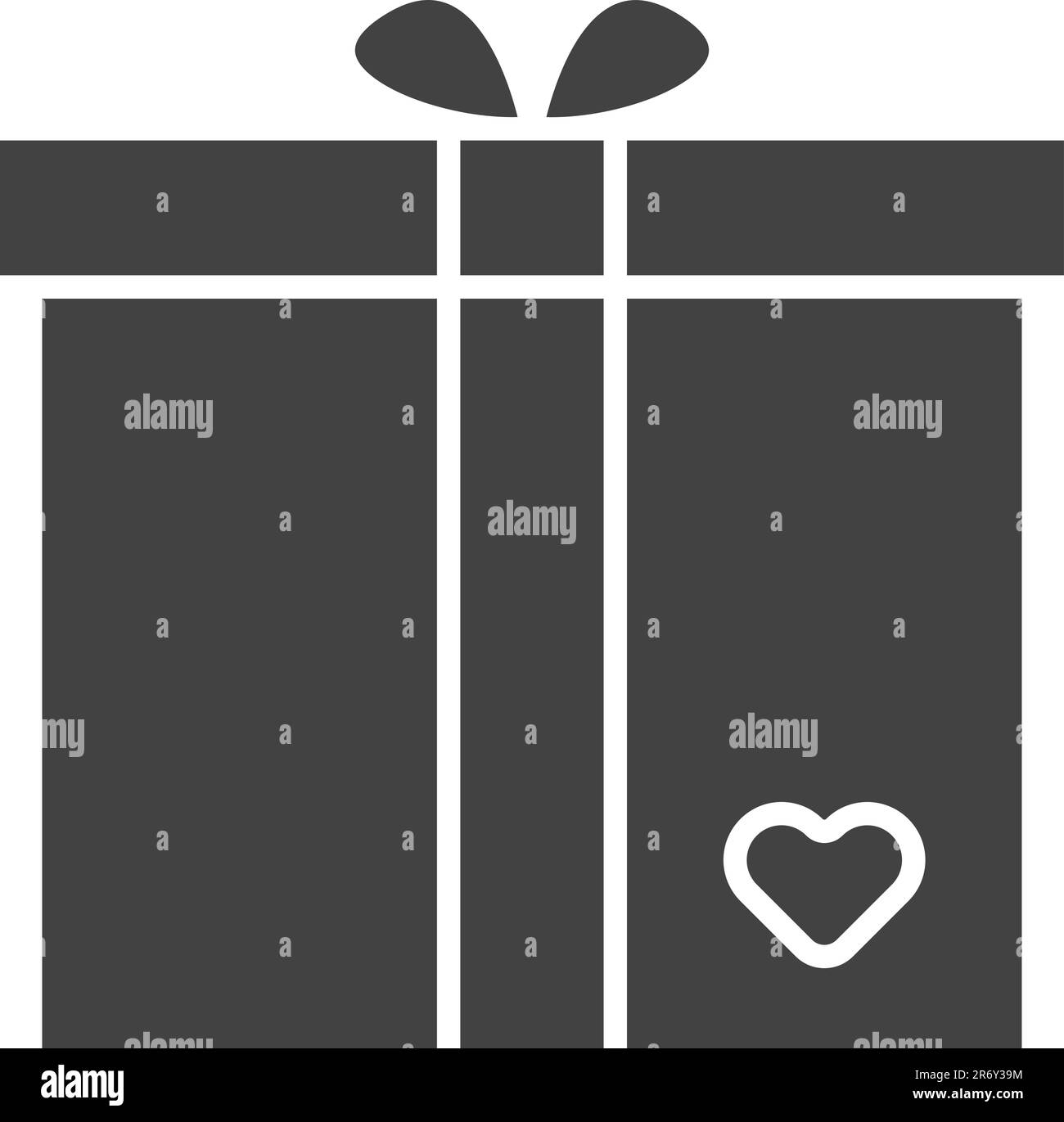 Gift present isolated icon Black and White Stock Photos & Images - Alamy
