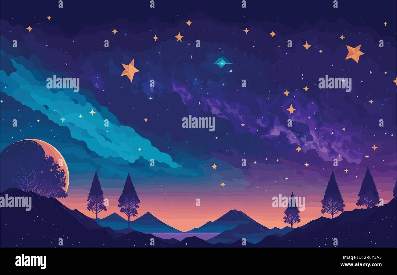 Celestial landscape Stock Vector Images - Alamy