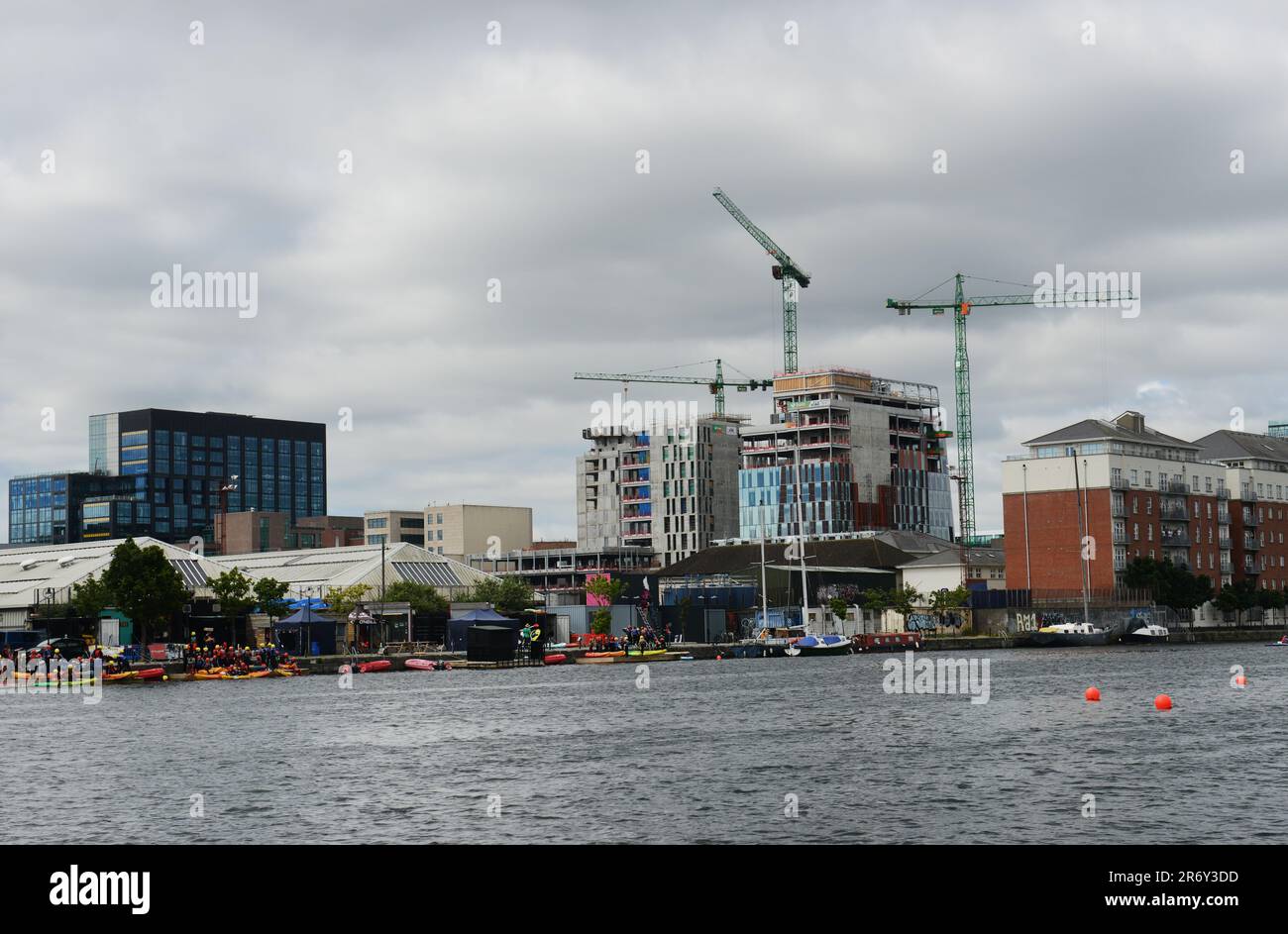 Modern buildings around the Grand Canal Square in Dublin, Ireland Stock ...