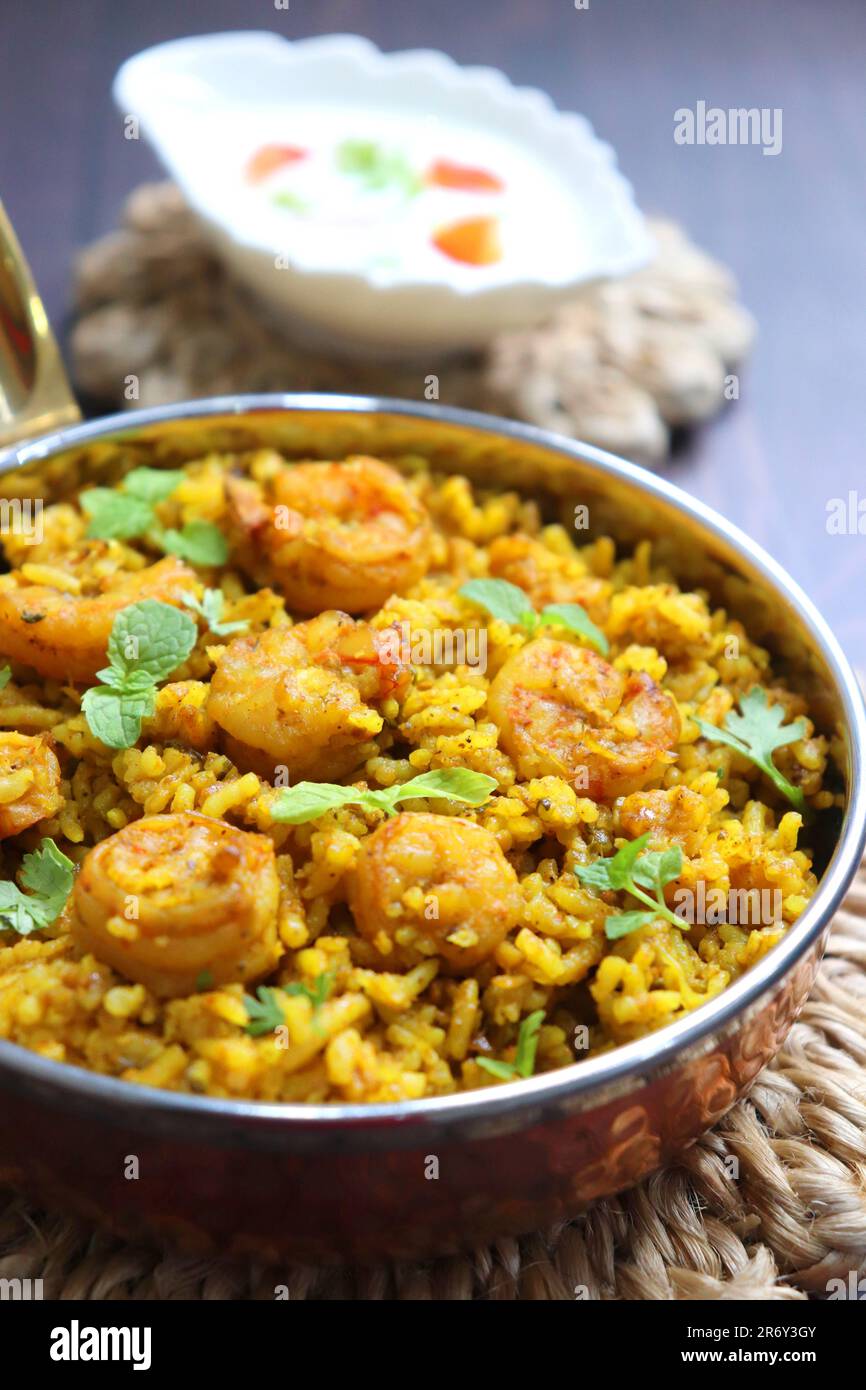 Prawns Biryani or shrimp Pulao. also called jheenga pilaf or jhinga ...