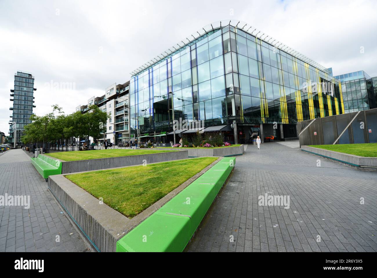 Modern buildings around the Grand Canal Square in Dublin, Ireland Stock ...