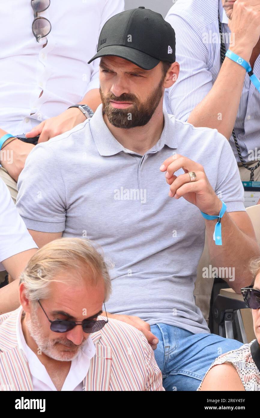 Alban Lenoir attends the 2023 French Open at Roland Garros on June 11 ...