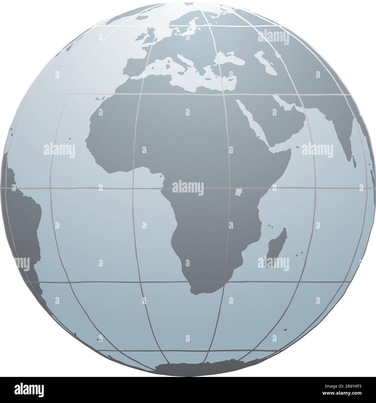 Hand drawn vector globe with Africa, Europe and part of Asia Stock ...