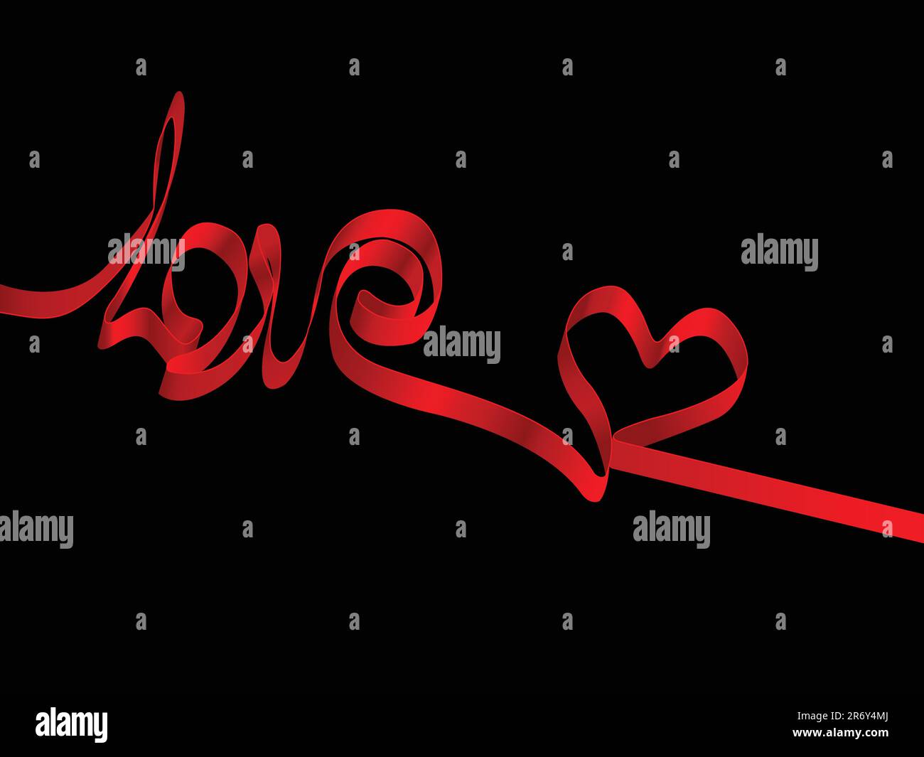 Decorative silk tape with heart for design in a vector Stock Vector ...