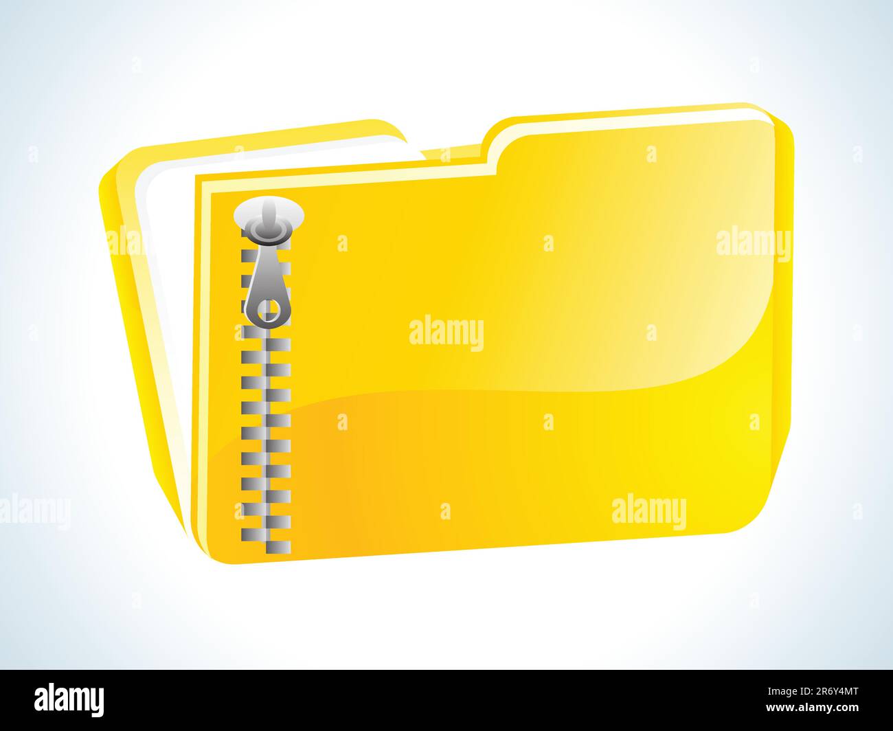 abstract glossy web yellow zipped folder icon vector illustration Stock ...