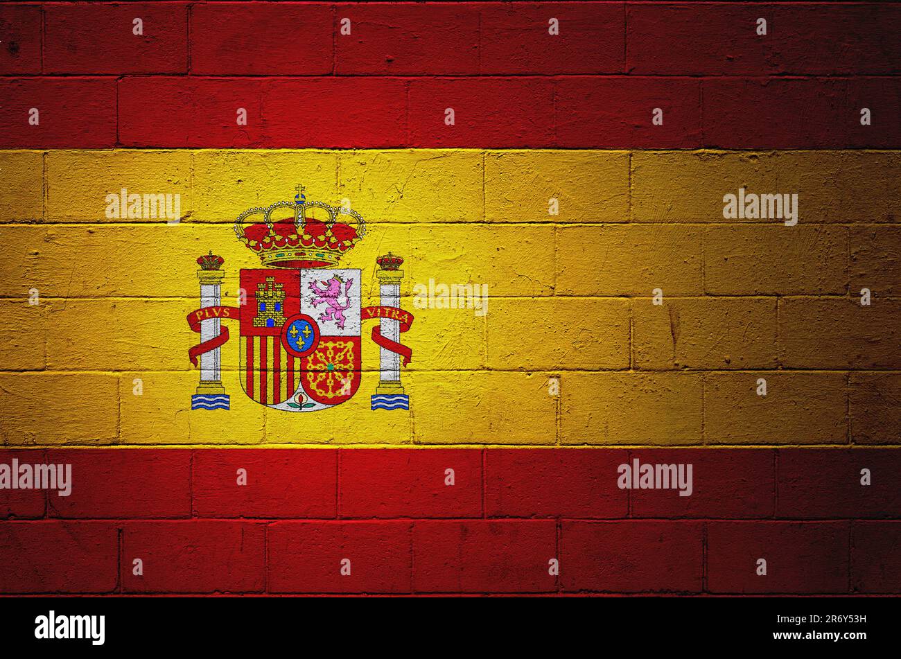 Flag of Spain painted on a cinder block wall Stock Photo - Alamy