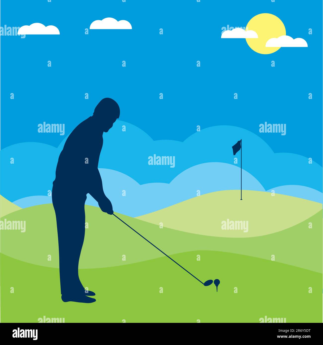 Poster with golf players vector illustration hi-res stock photography ...