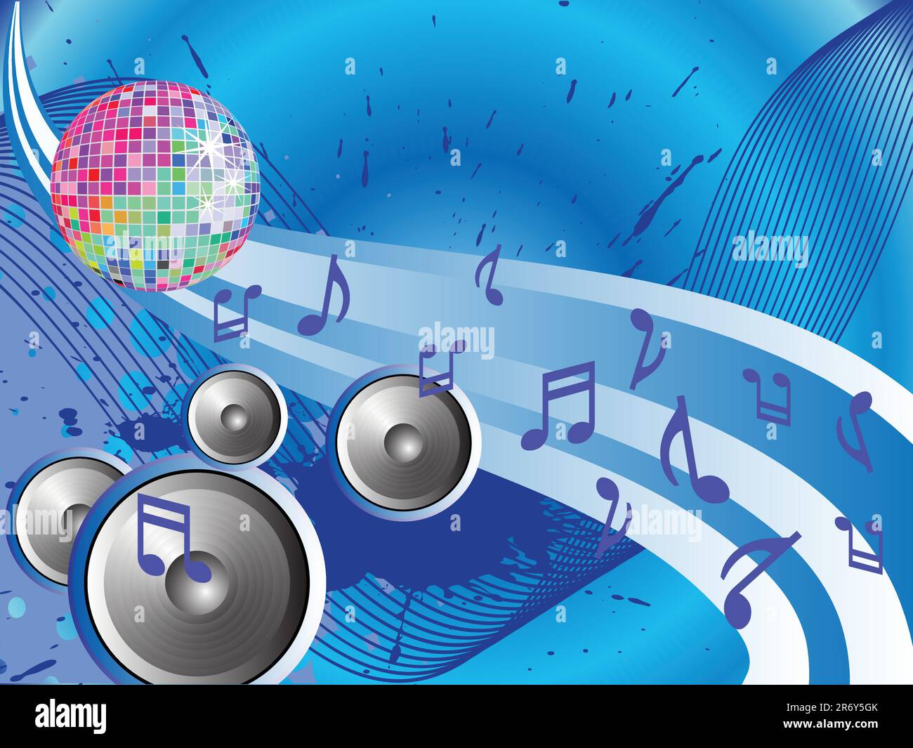 vector illustration of a colorful mirrow ball on an abstract party ...