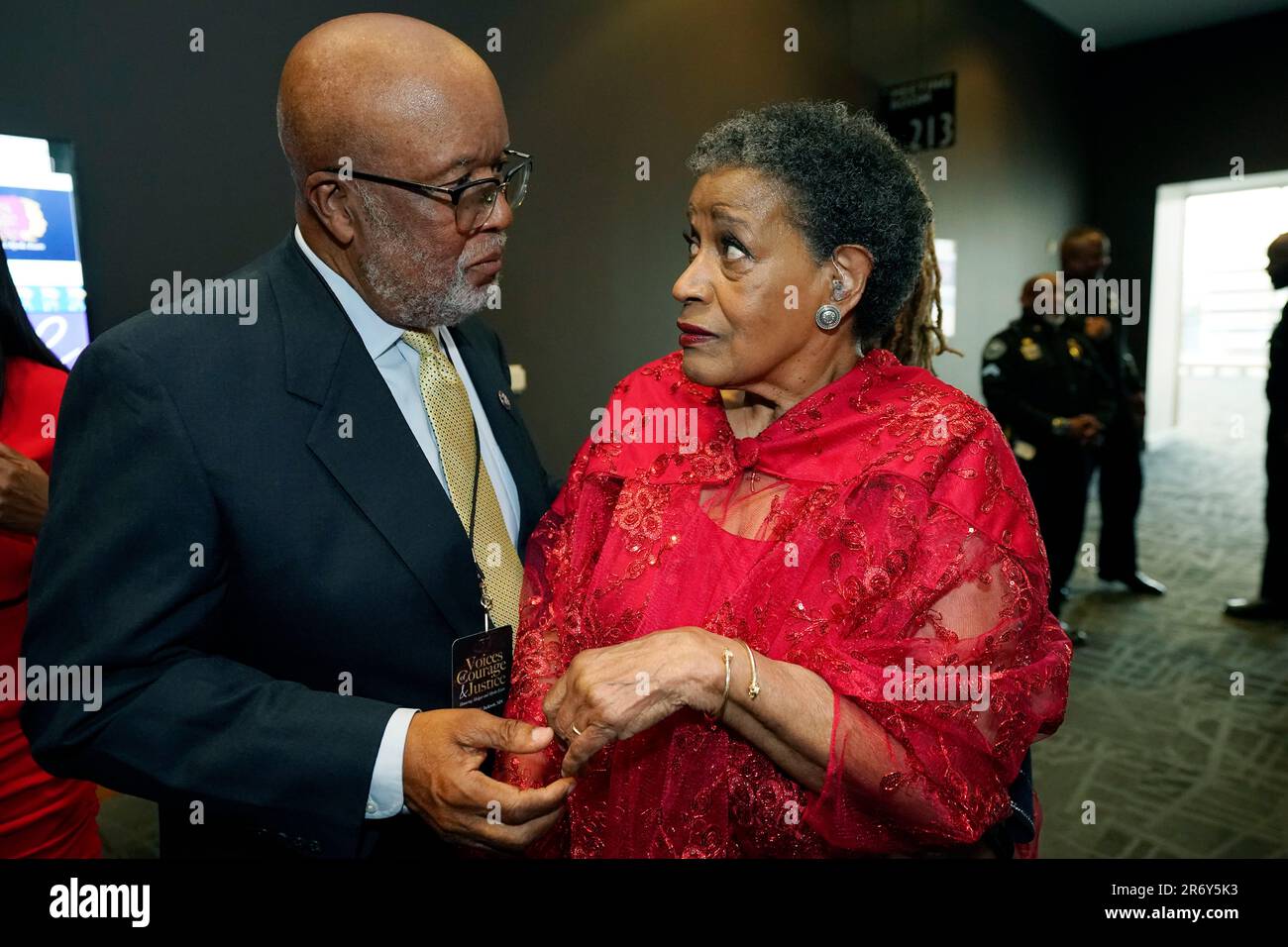 Myrlie Evers-Williams, right, civil rights leader and widow of slain ...