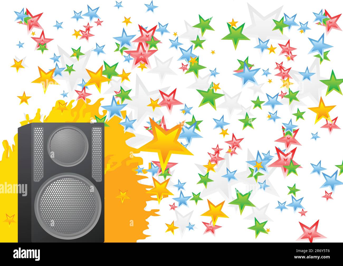 Abstract musical background with loudspeaker and stars Stock Vector ...