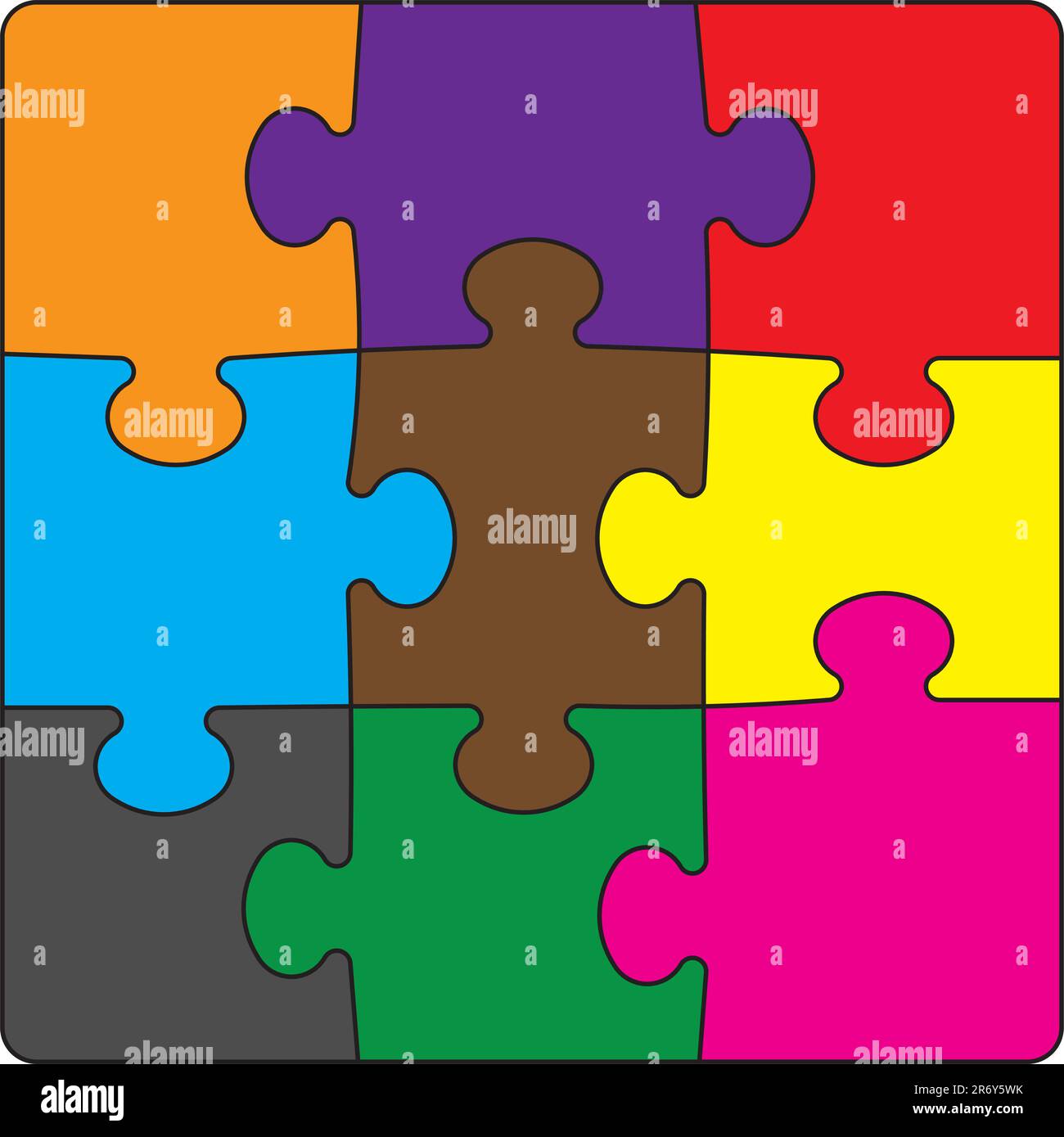 Colour puzzles on a white background.vector Stock Vector Image & Art ...